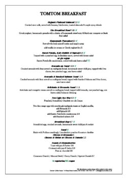Tomtom Coffee House Menu :Tomtom Coffee House – Belgravia, London