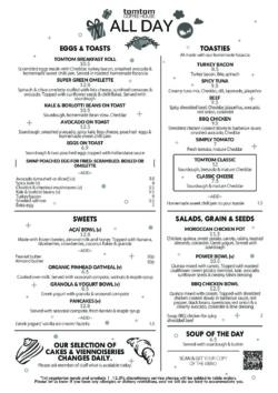 Tomtom Coffee House menus :Tomtom Coffee House – Belgravia, London